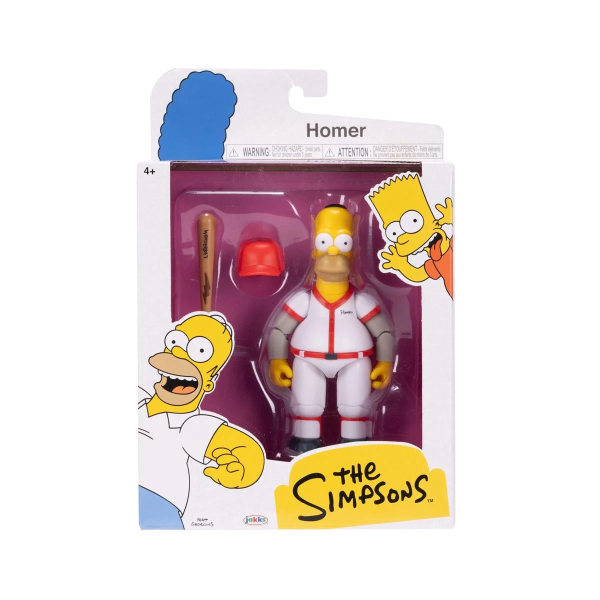 The Simpsons Baseball Homer with Bat and Removable Hat 5" inch Scale A ...