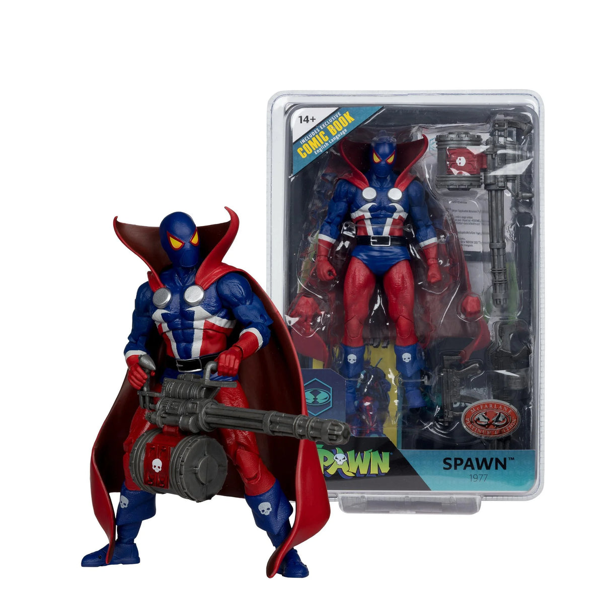 Spawn - 1977 Spawn (with Comic) (Red Platinum) 7" Scale Action Figure ...