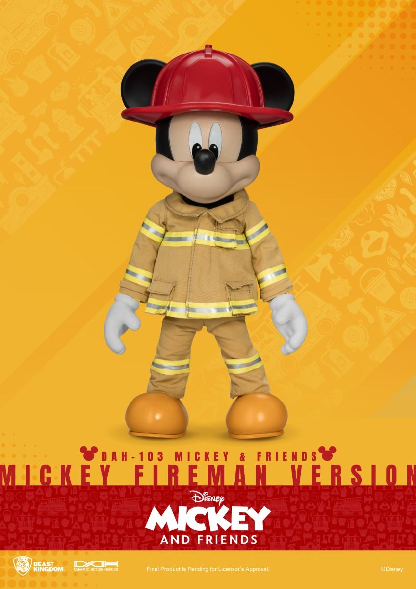 Mickey and Friends Mickey Mouse Fireman DAH-103 Dynamic 8-Ction Heroes ...