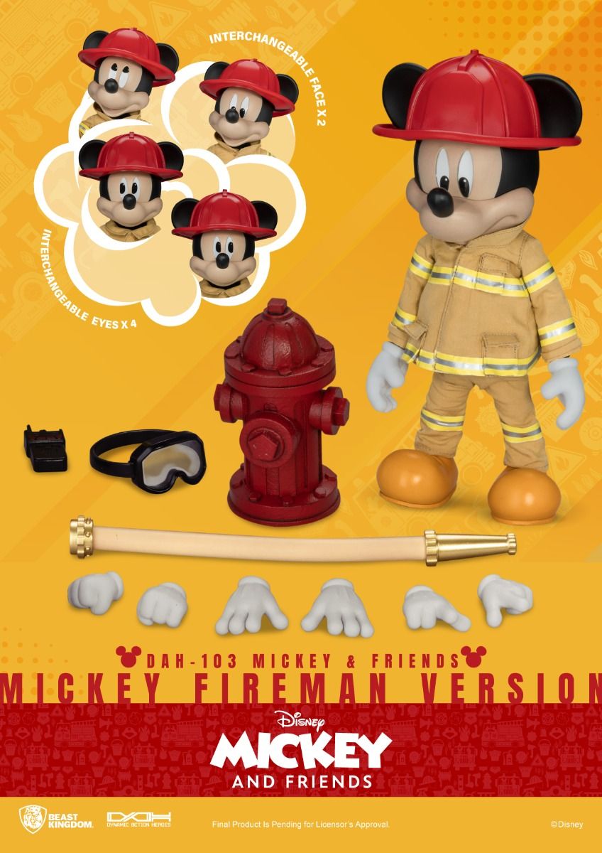 Mickey and Friends Mickey Mouse Fireman DAH-103 Dynamic 8-Ction Heroes ...