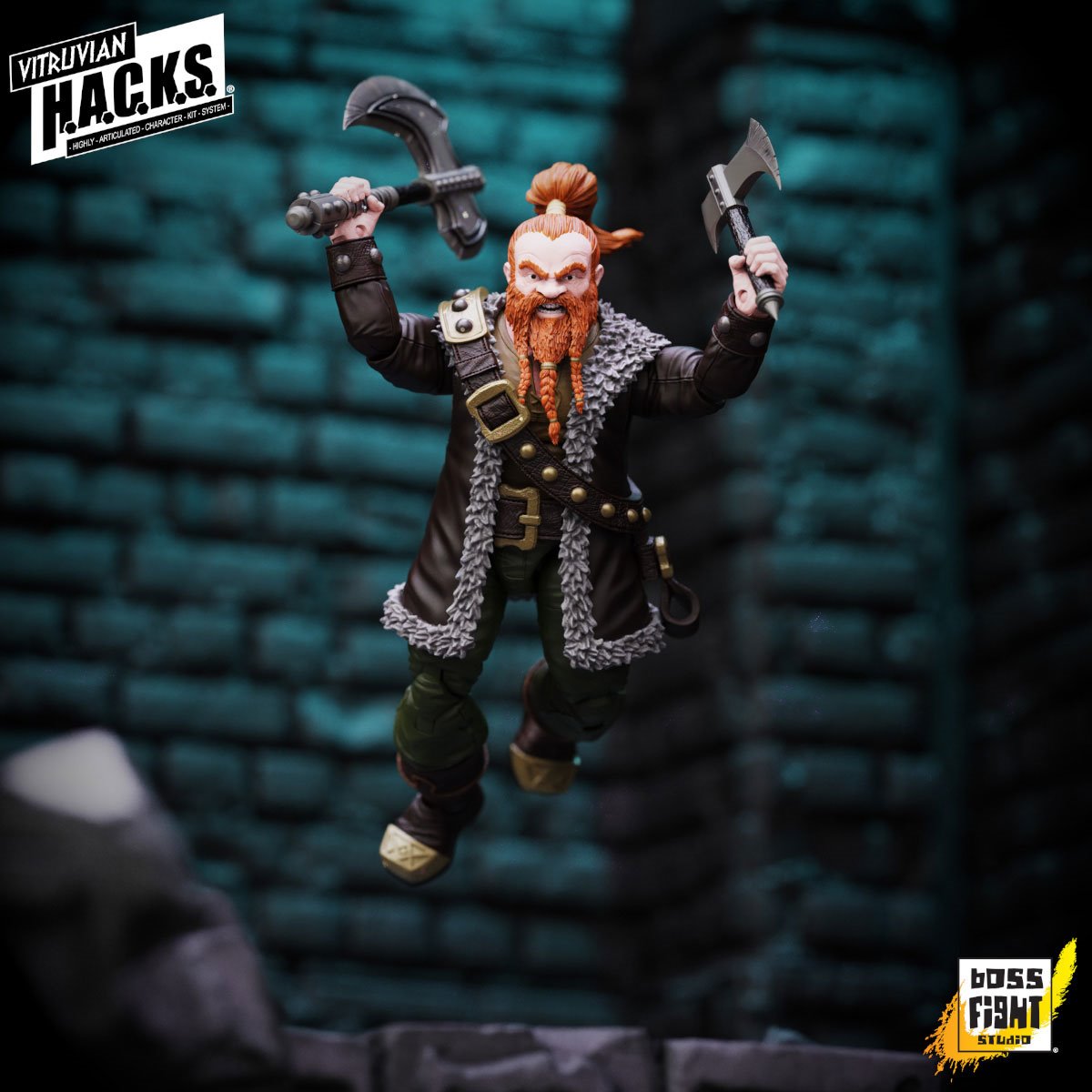 Vitruvian H.A.C.K.S. Fantasy Wave 8 Grimgrom Dwarf Mercenary Action Fi ...