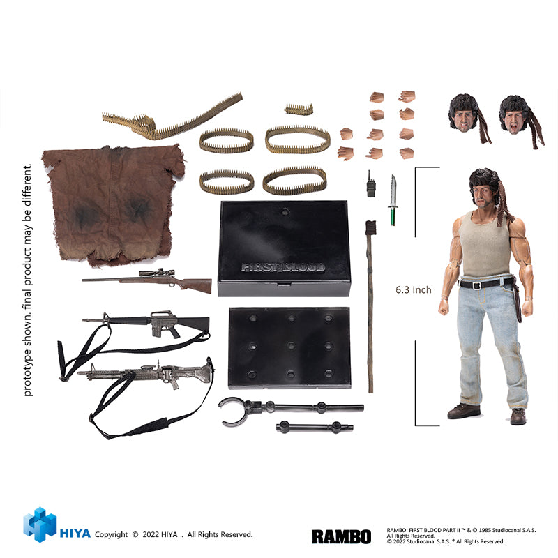 Rambo First Blood Exquisite Super Series John J. Rambo 1:12 Scale Acti ...