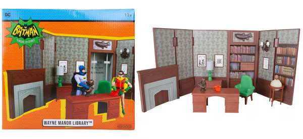 DC Retro Batman 66 - Wayne Manor Library 6" Inch Action Figure Playset ...